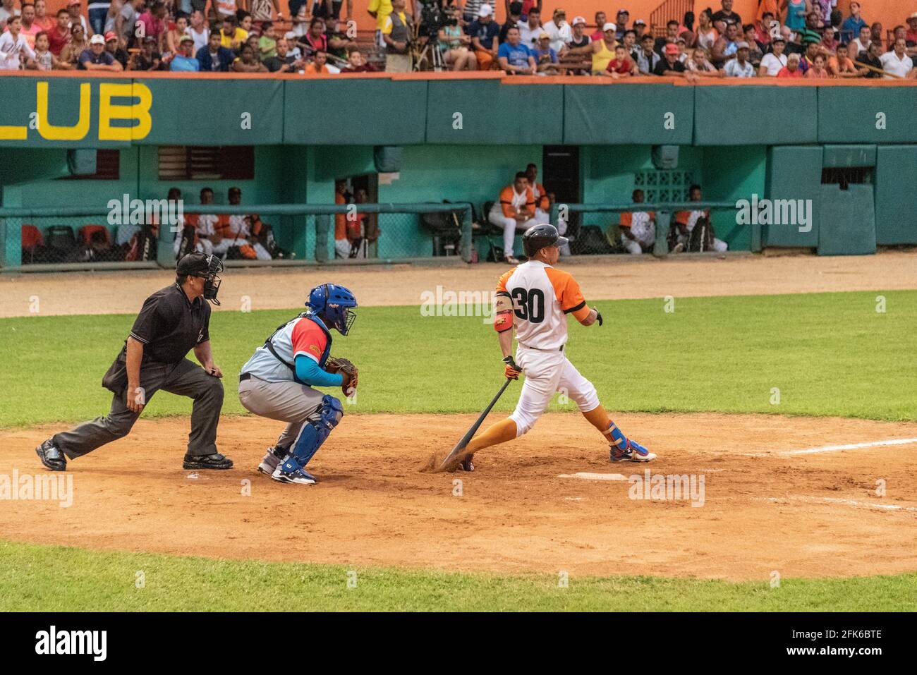 Cuban Baseball National Series. The game between Villa Clara and Ciego ...