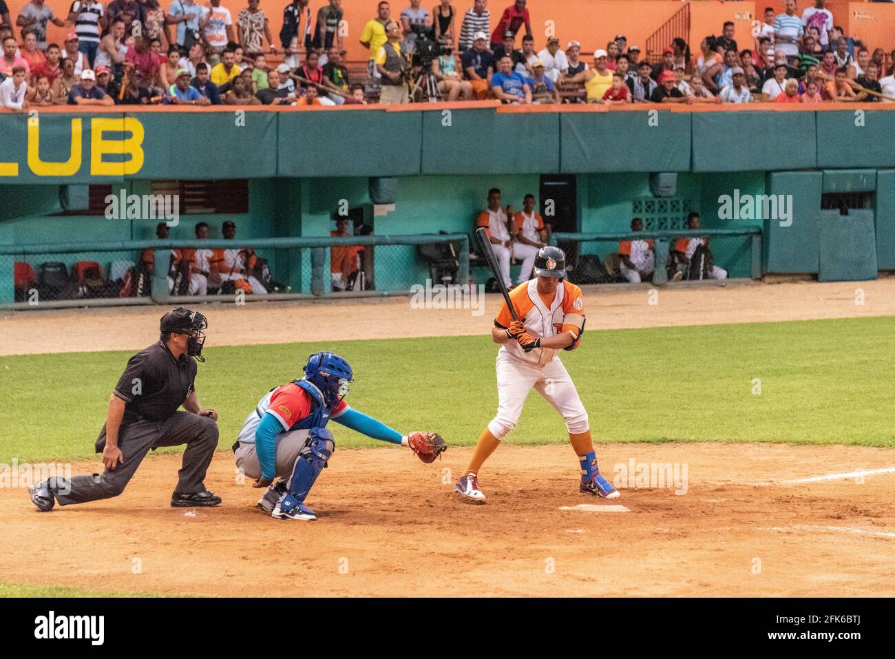 Cuban Baseball National Series. The game between Villa Clara and Ciego ...