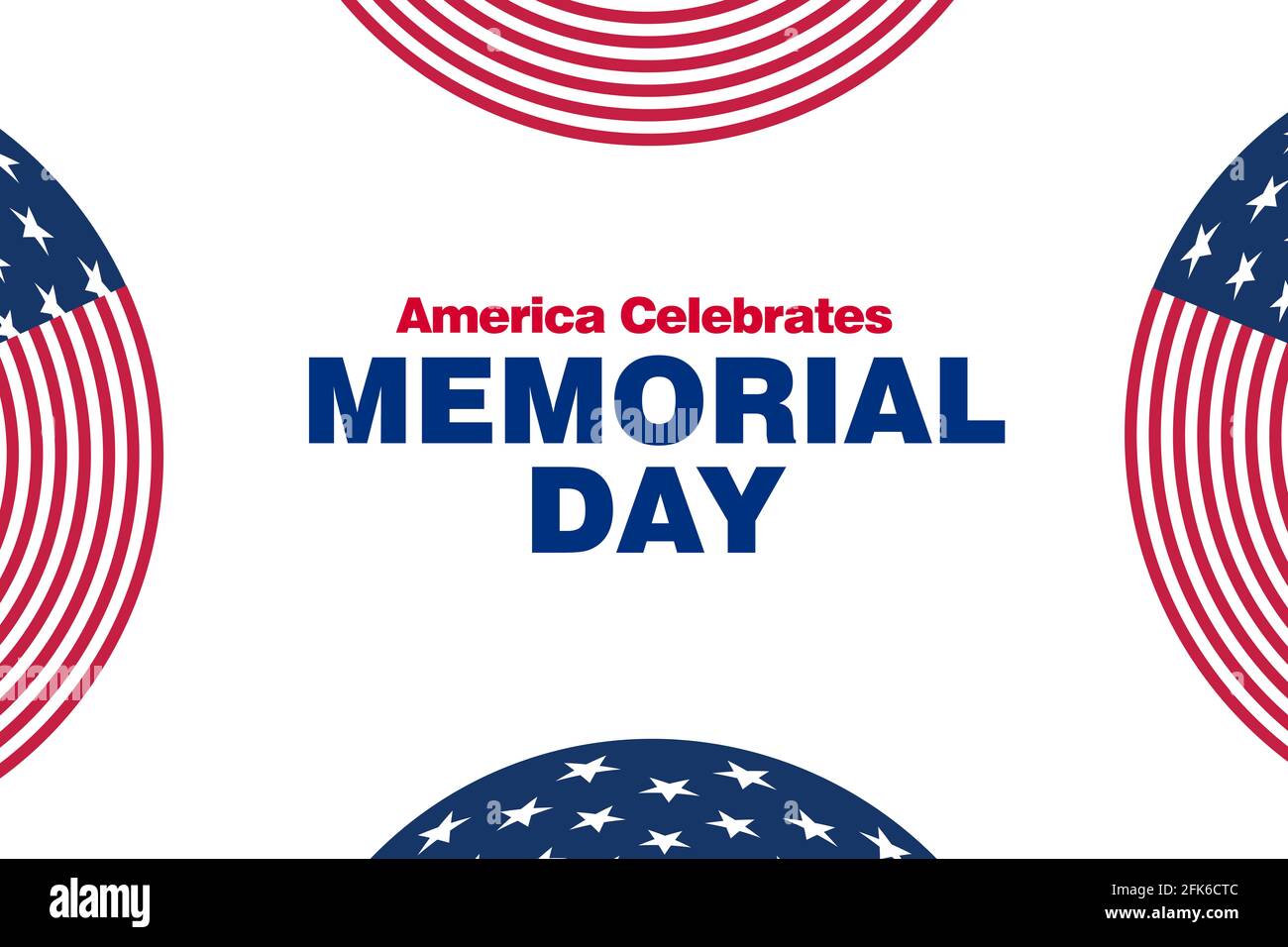 memorial day celebration illustration graphic with red white blue ...