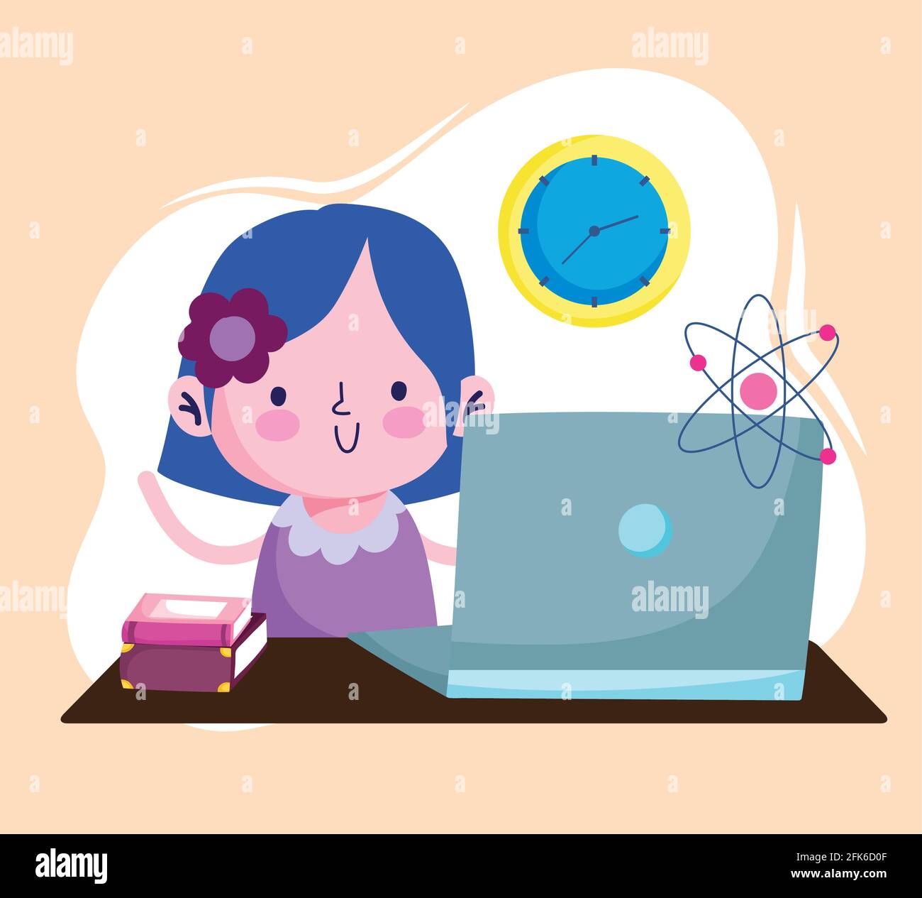 education online student girl learning Stock Vector Image & Art - Alamy