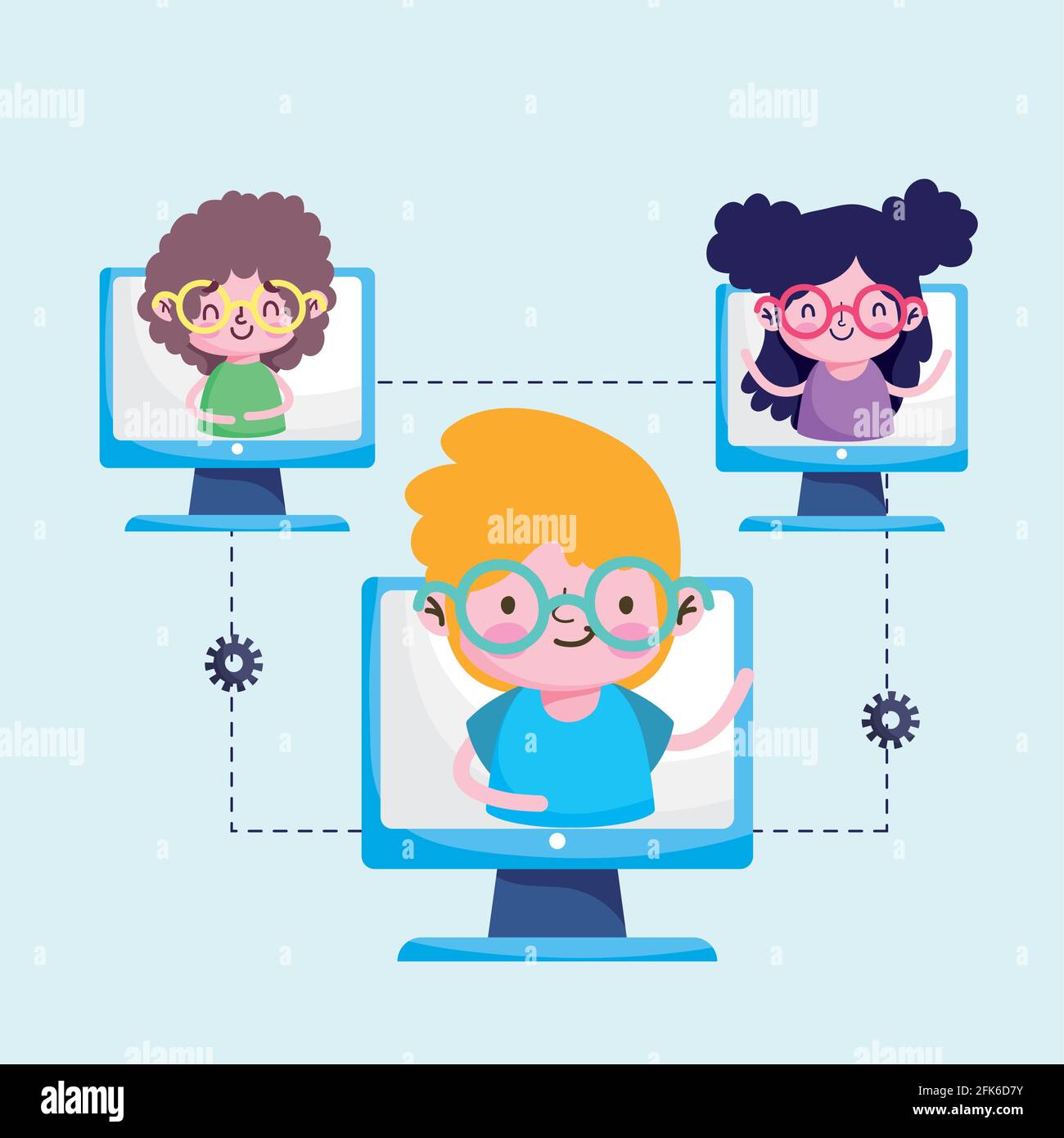 Connected students Stock Vector Images - Alamy