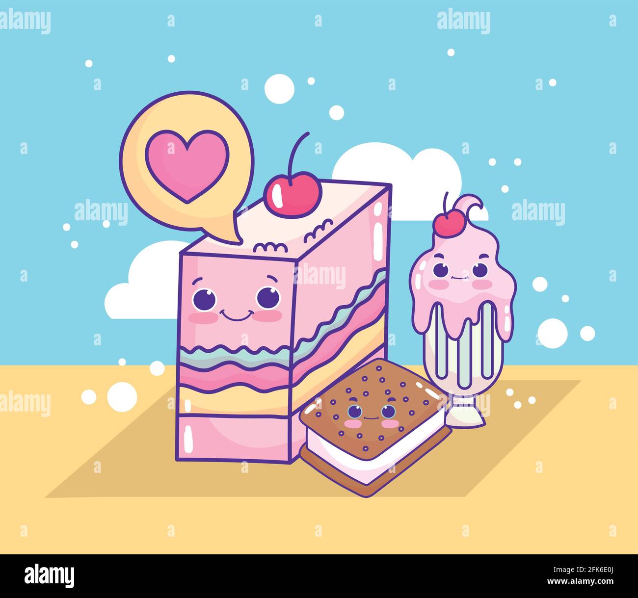 cute jelly icecream milkshake cartoon Stock Vector Image & Art - Alamy