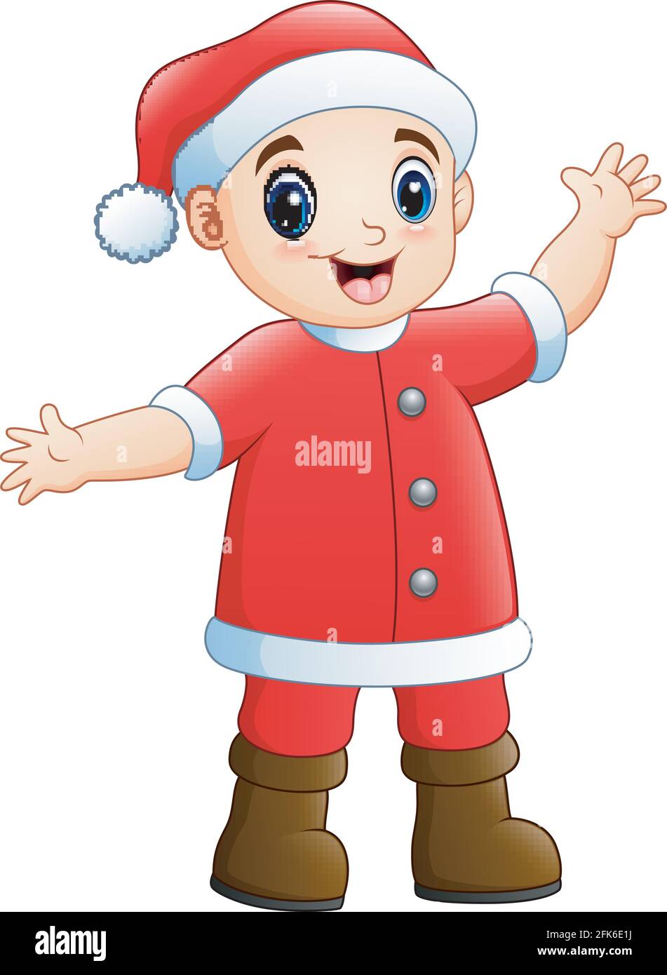 Vector illustration of Happy boy in santa claus costume Stock Vector ...