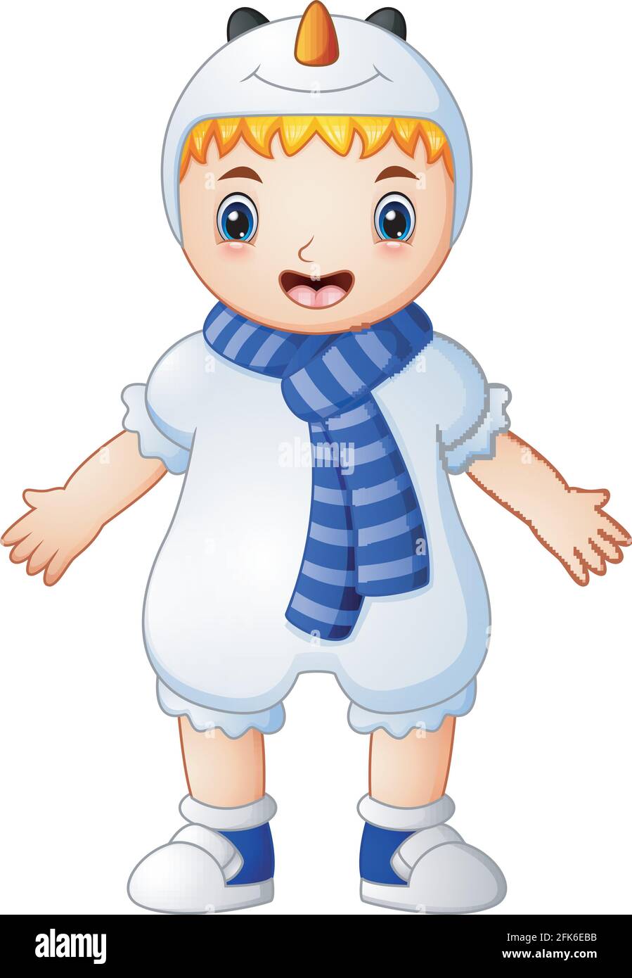 Cute little boy wearing christmas snowman costume Stock Vector Image ...