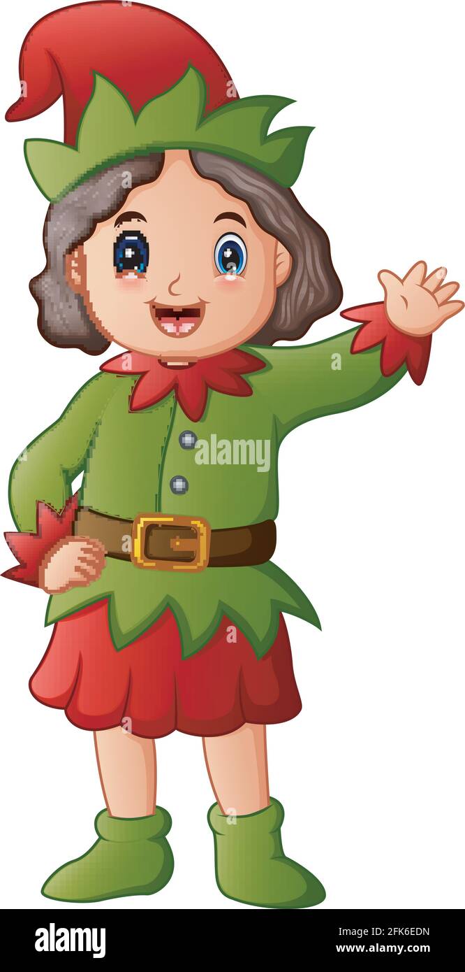 Cartoon happy christmas elf illustration Stock Vector Image & Art - Alamy