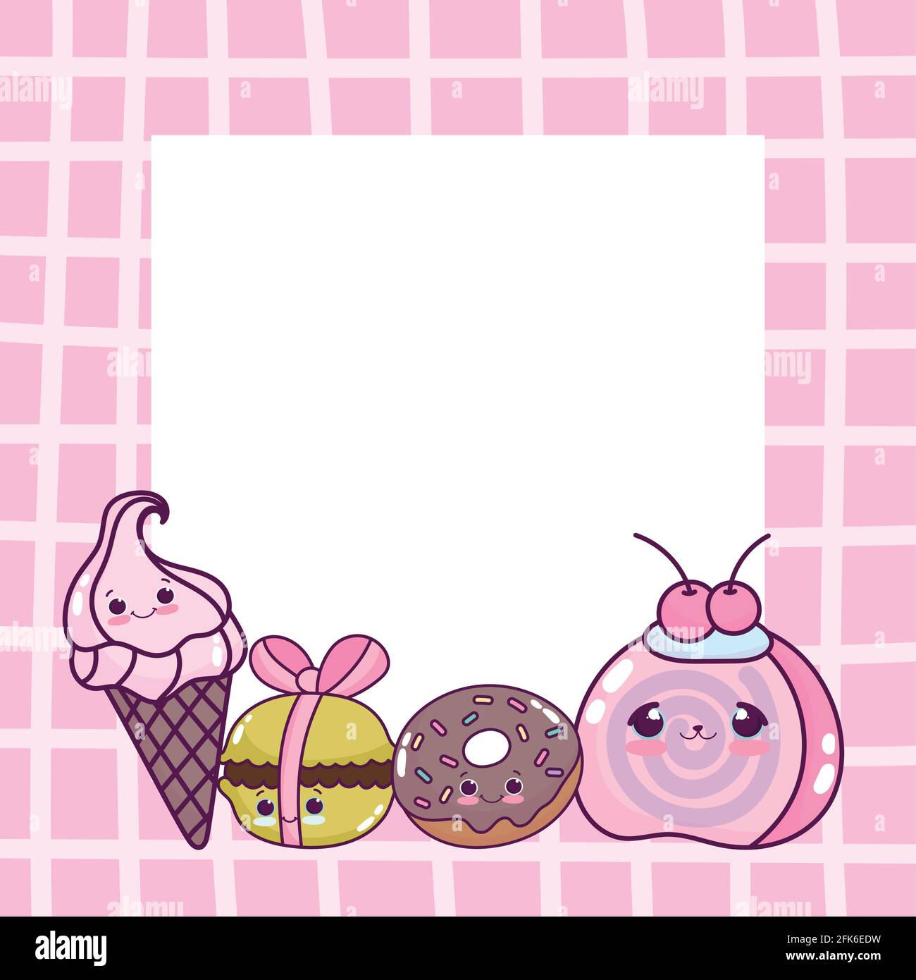 cute sweet food cookie donut card Stock Vector Image & Art - Alamy