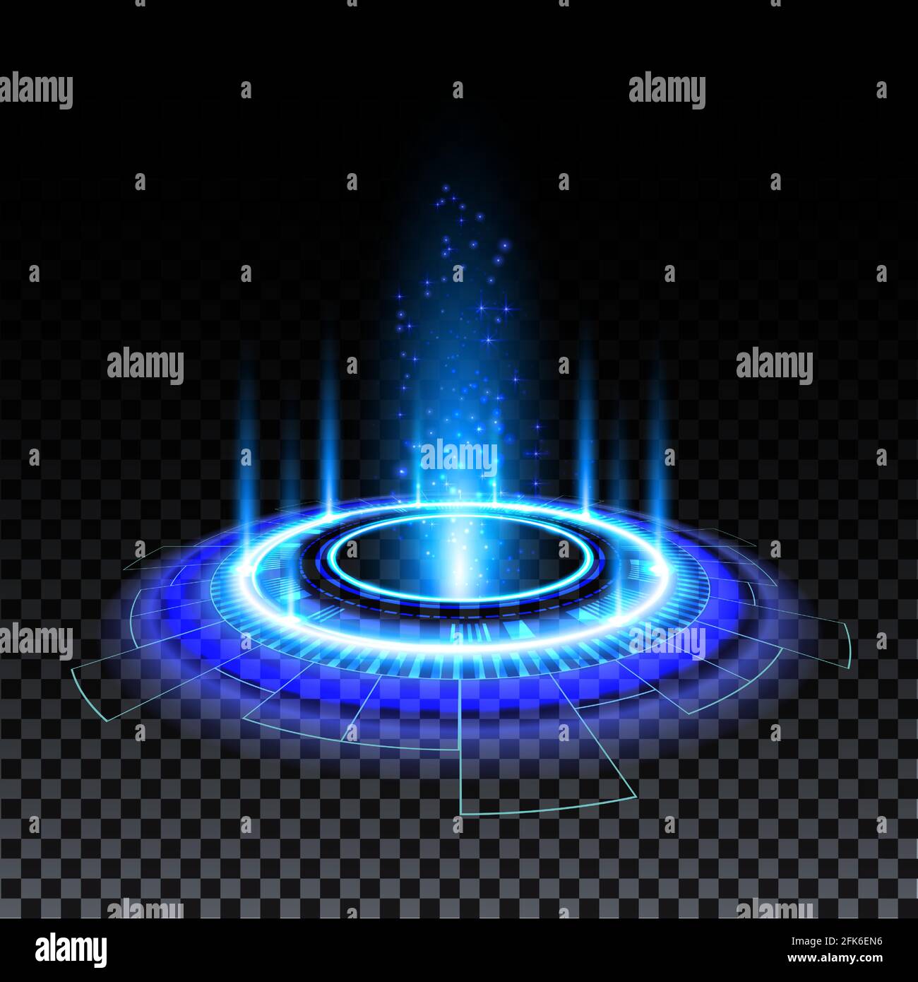 Blue hologram portal. Magic fantasy portal. Magic circle teleport ...