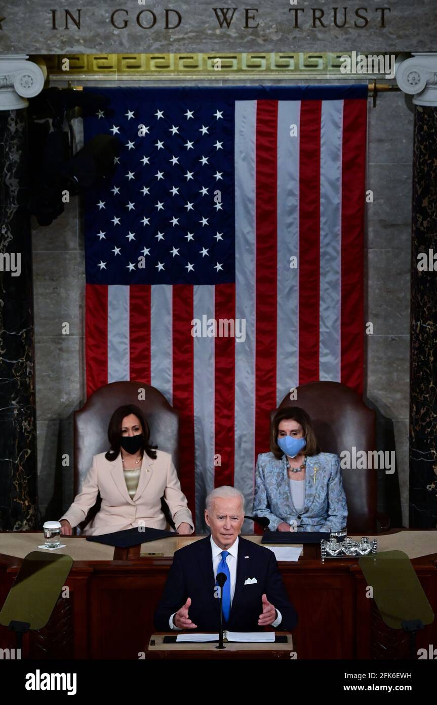 Washington, United States. 28th Apr, 2021. President Joe Biden delivers ...