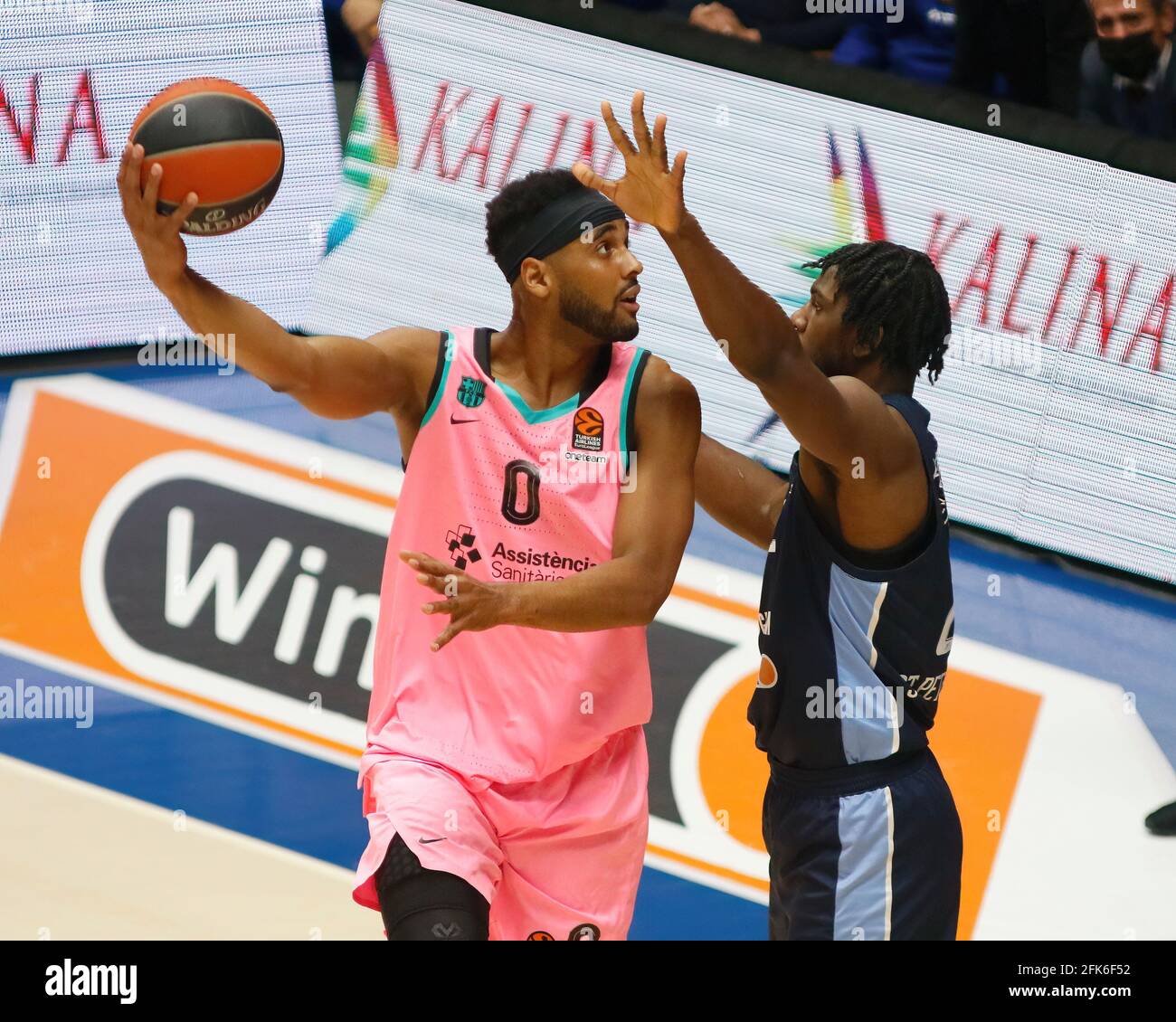 Brandon Davies (0) of Barcelona seen in action during the 2020/2021 ...