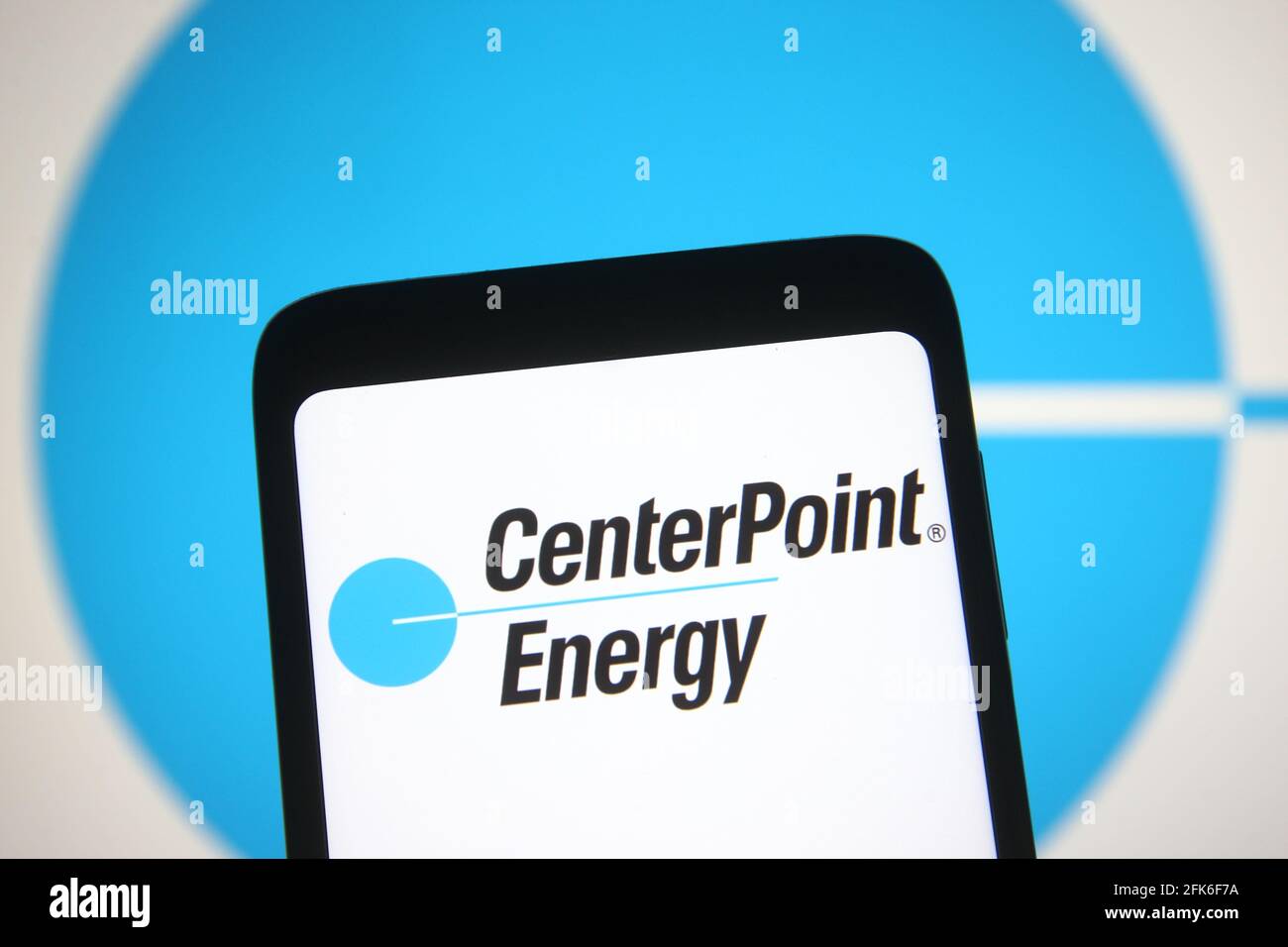 Ukraine. 29th Apr, 2021. In this photo illustration, a CenterPoint ...