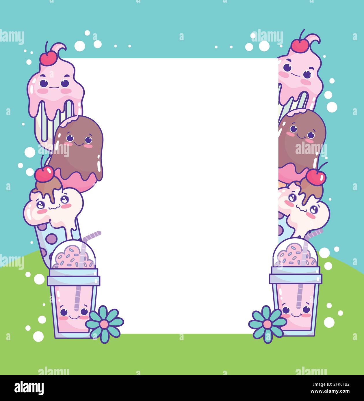 cute adorable food cartoon banner Stock Vector Image & Art - Alamy