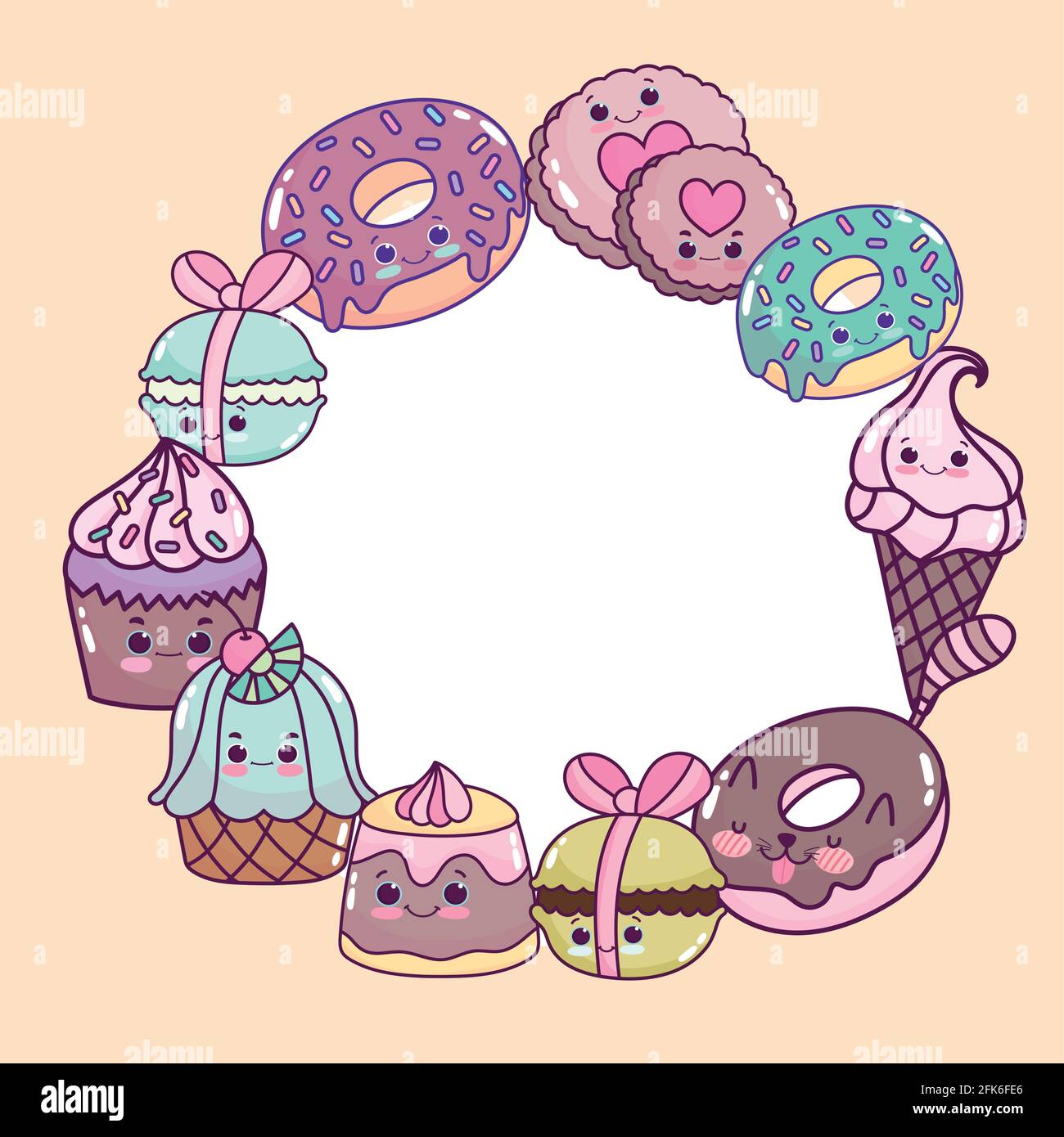 cute adorable food cartoon label Stock Vector Image & Art - Alamy