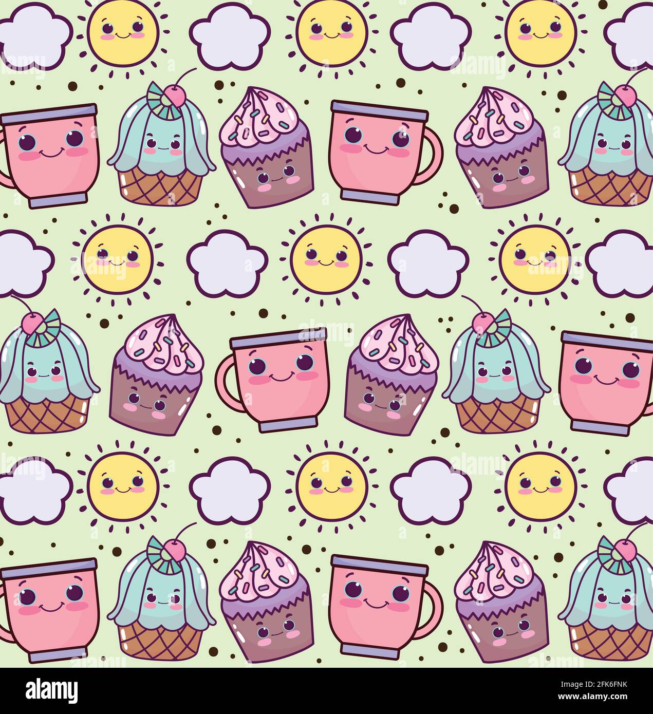 cute food cupcake cup background Stock Vector Image & Art - Alamy