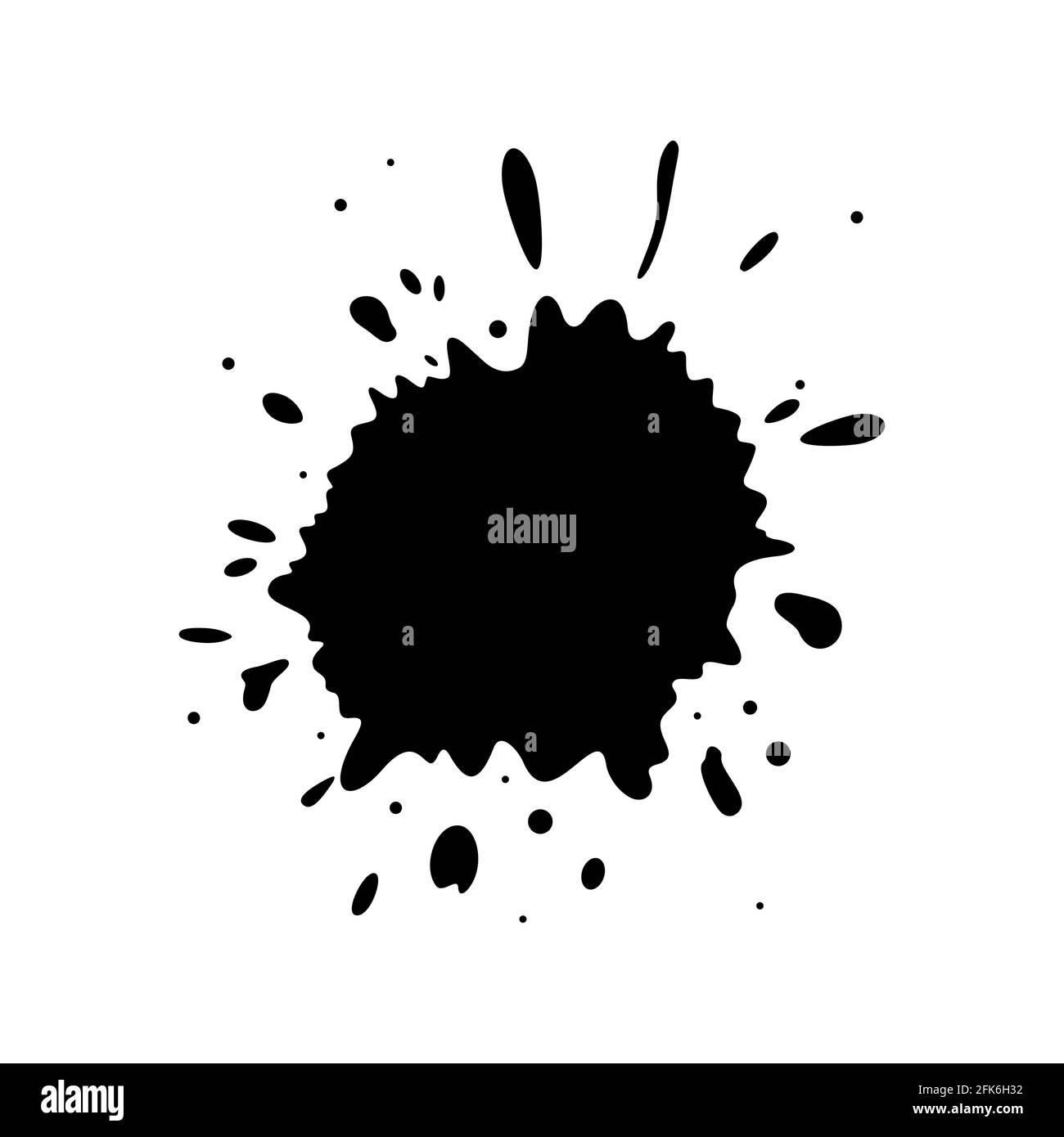 Grungy silhouettes of ink stains. Set of dropping stains frames ...