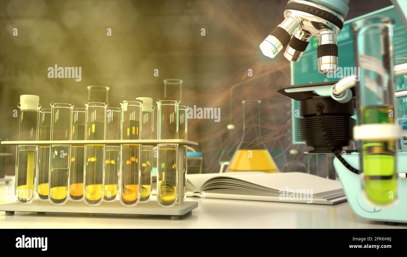 laboratory urine test background, cg medicine 3d illustration Stock ...
