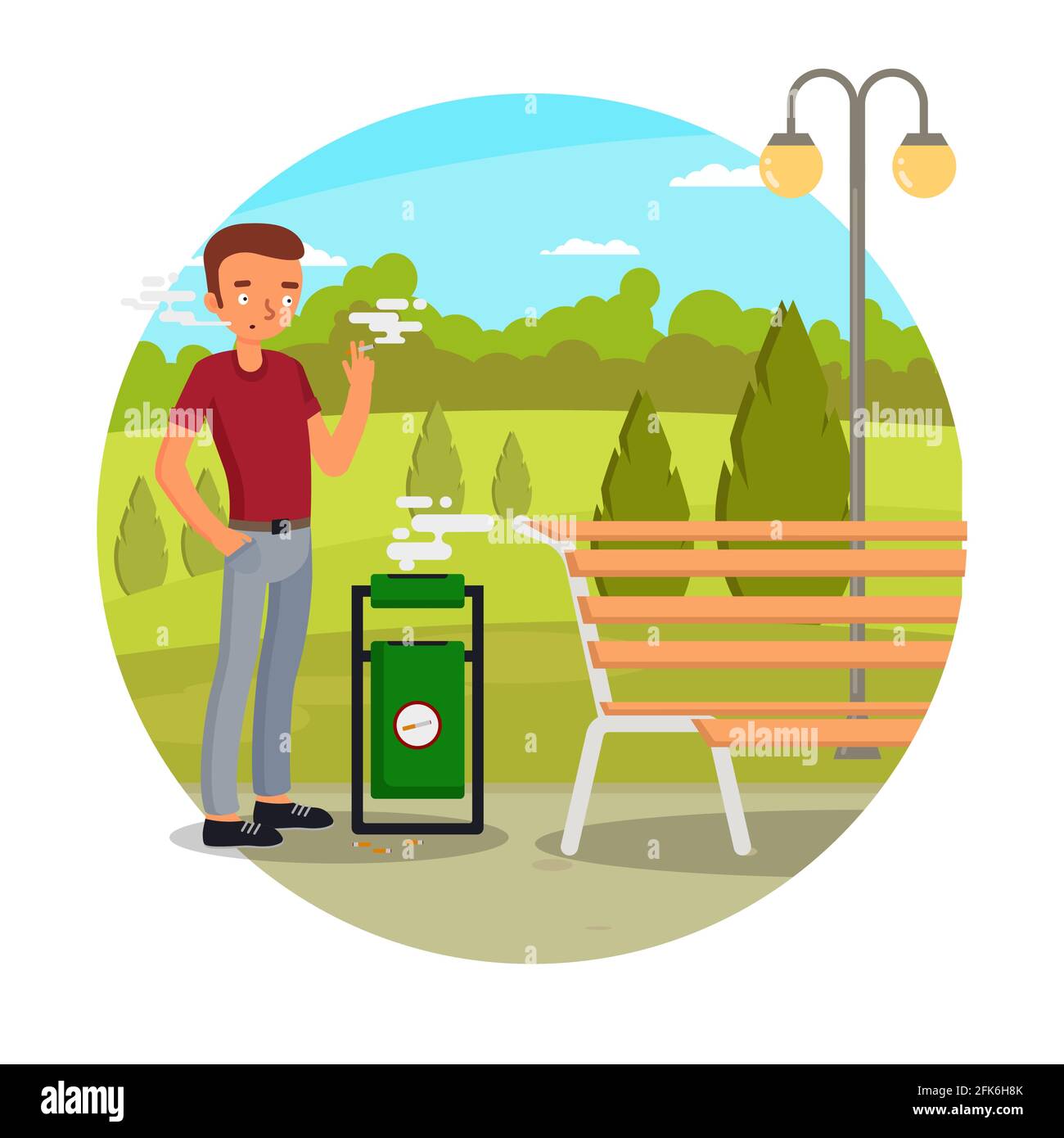 Man smoking cigarette cartoon illustration hi-res stock photography and ...