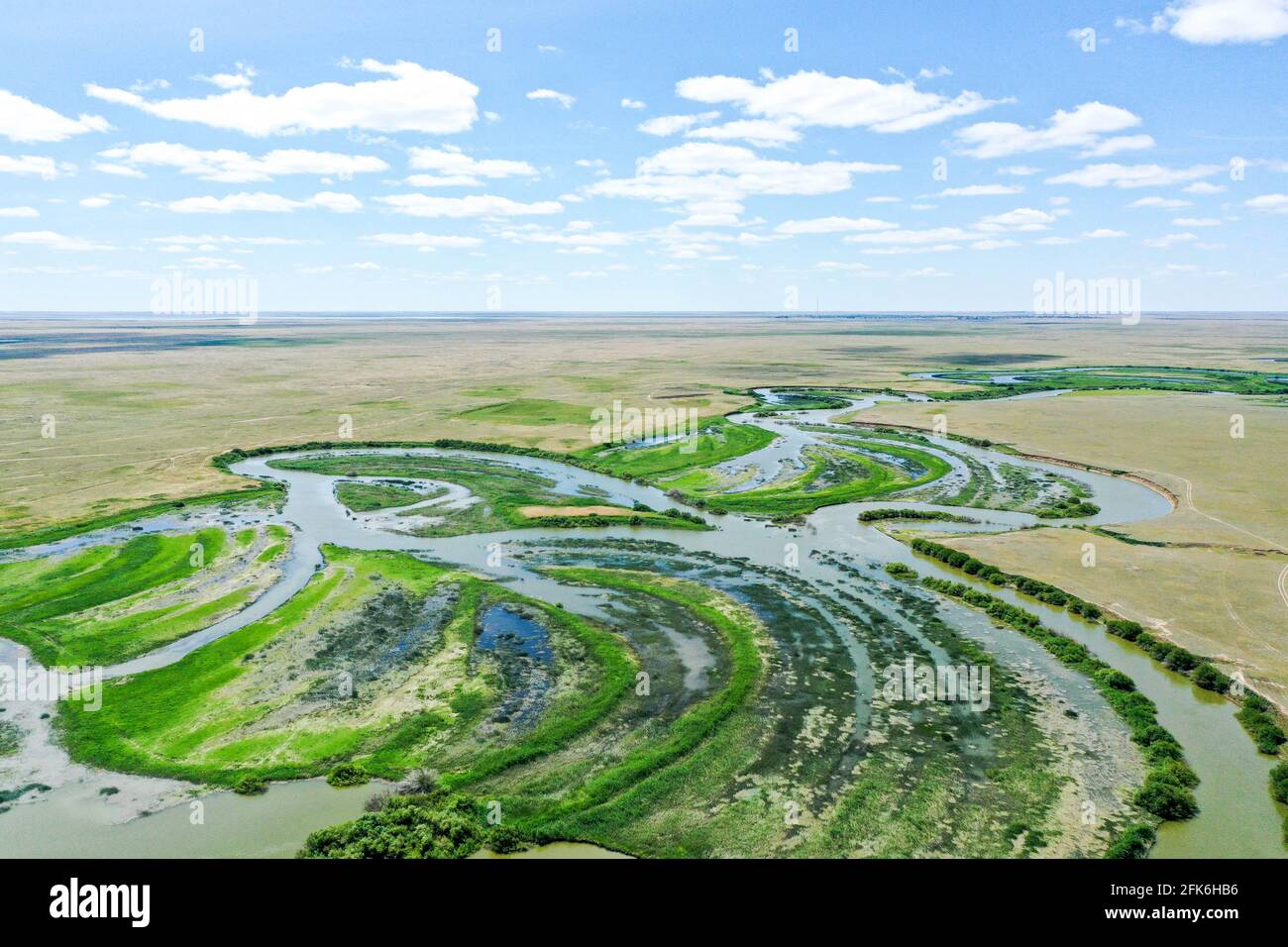 river flood beautiful pattern view from the sky Stock Photo - Alamy