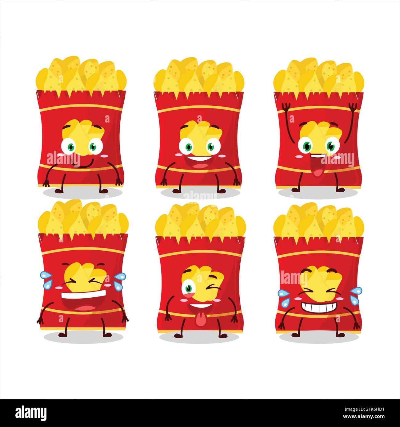 Cartoon character of potato chips with smile expression. Vector ...