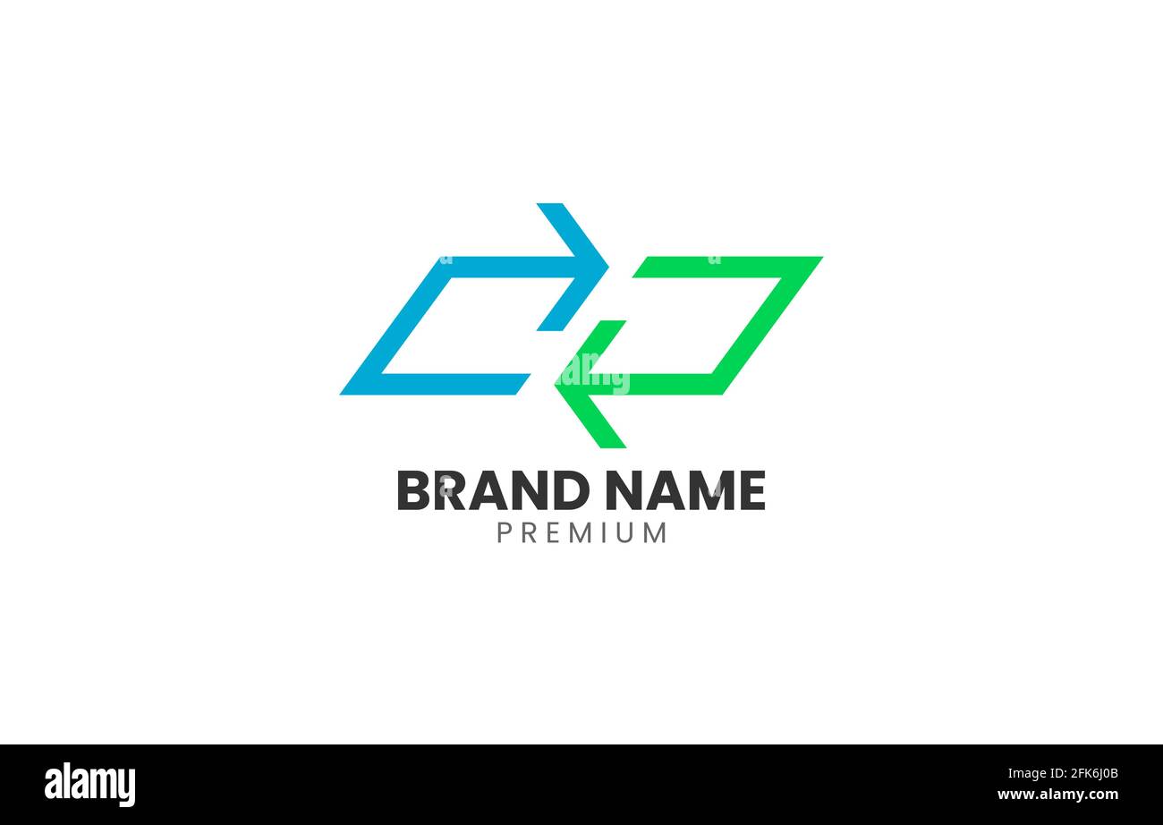 Simple Double Arrow Logo Design Template Vector suitable for modern ...