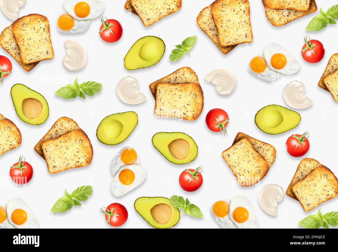 Set of fresh ingredients for tasty sandwiches on white background Stock ...