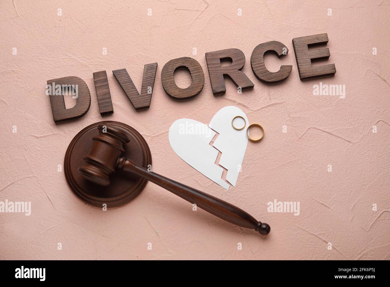 Composition with word DIVORCE on color background Stock Photo - Alamy