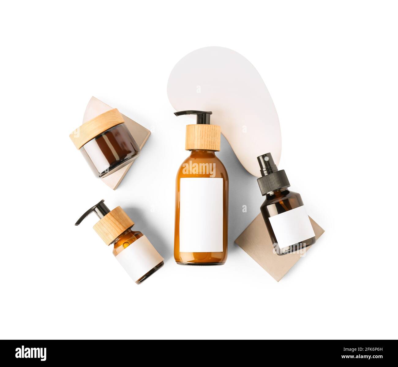 Different bottles natural shampoo Cut Out Stock Images & Pictures - Alamy