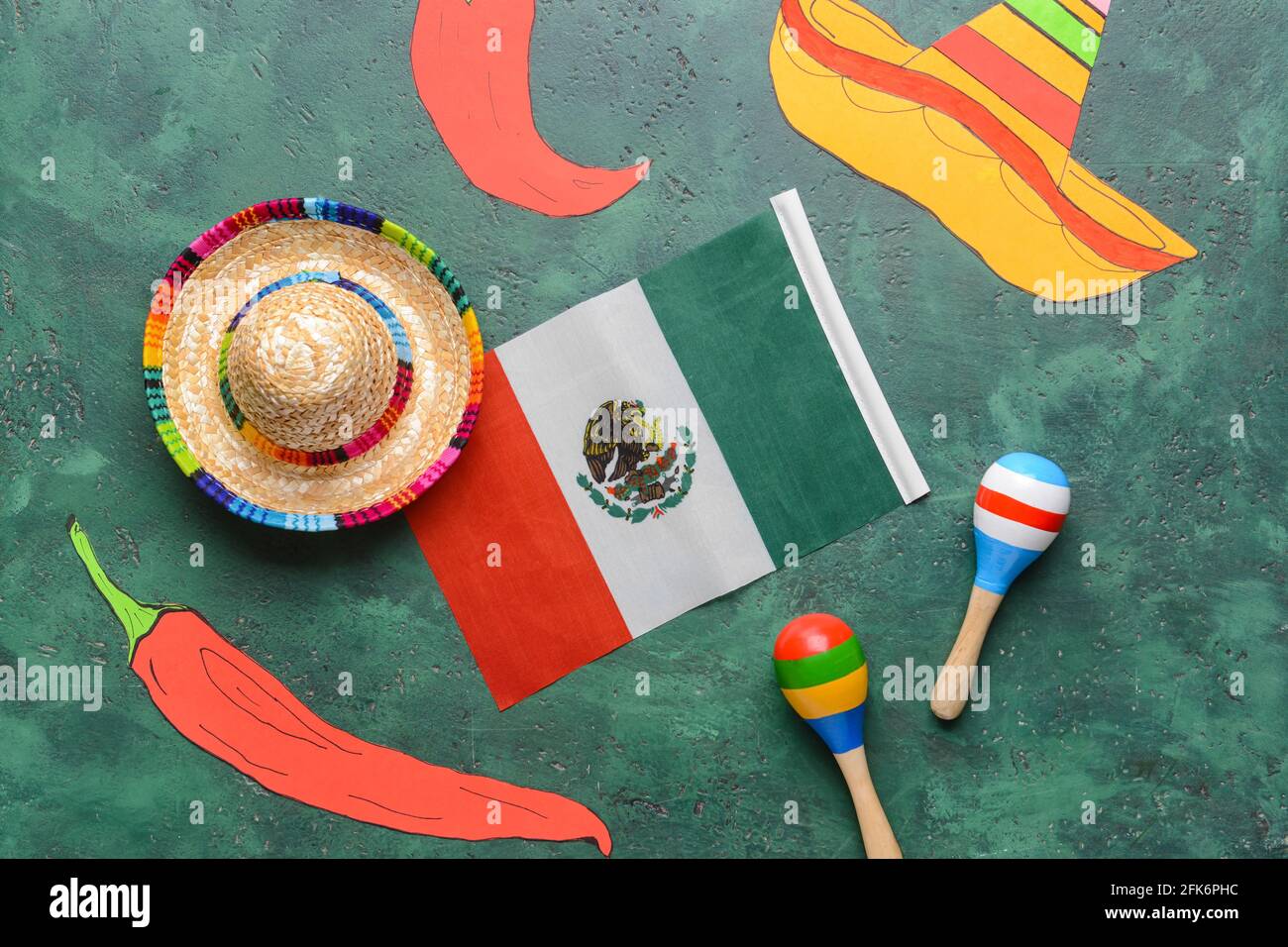 Mexican symbols on red hi-res stock photography and images - Alamy