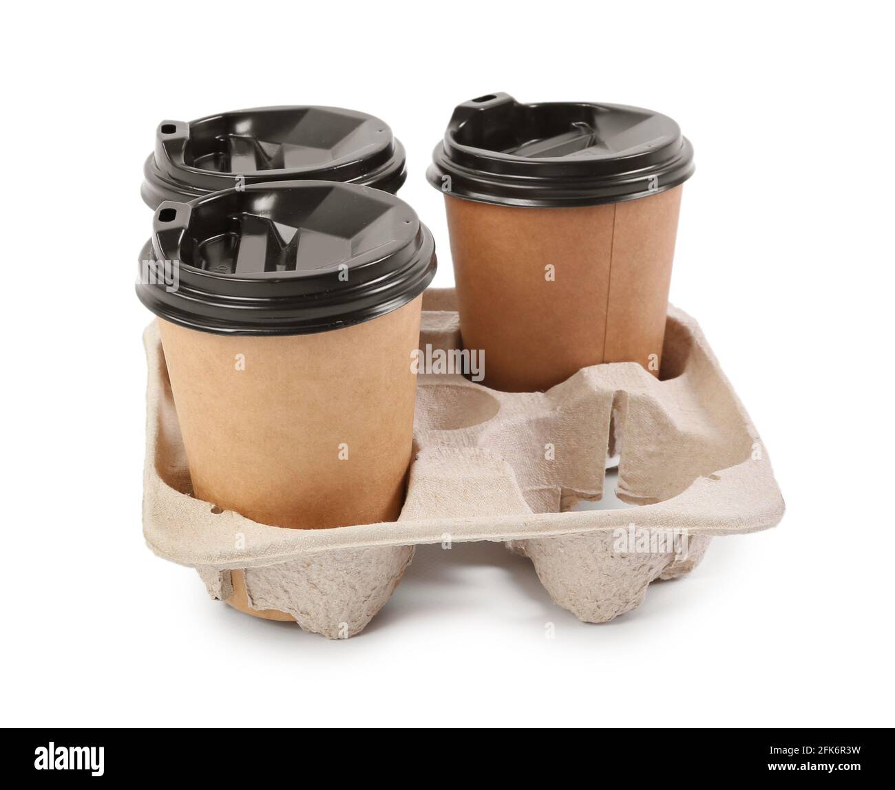 Paper cups on white background Stock Photo - Alamy