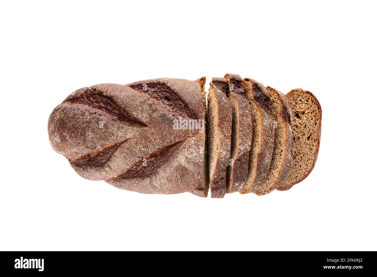 Fresh cut bread on white background Stock Photo - Alamy