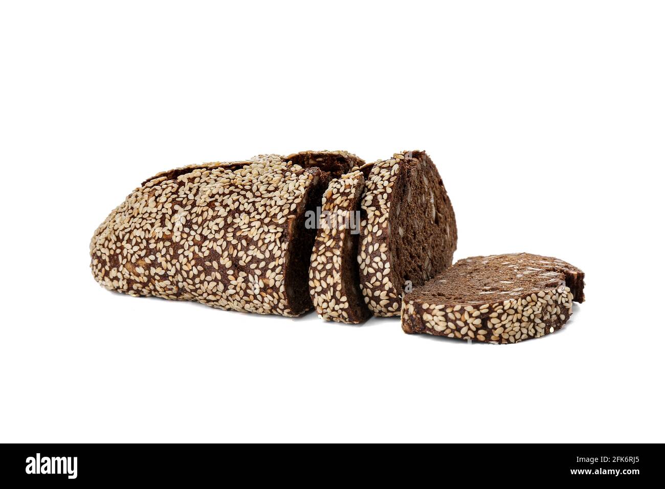 Fresh cut bread on white background Stock Photo - Alamy