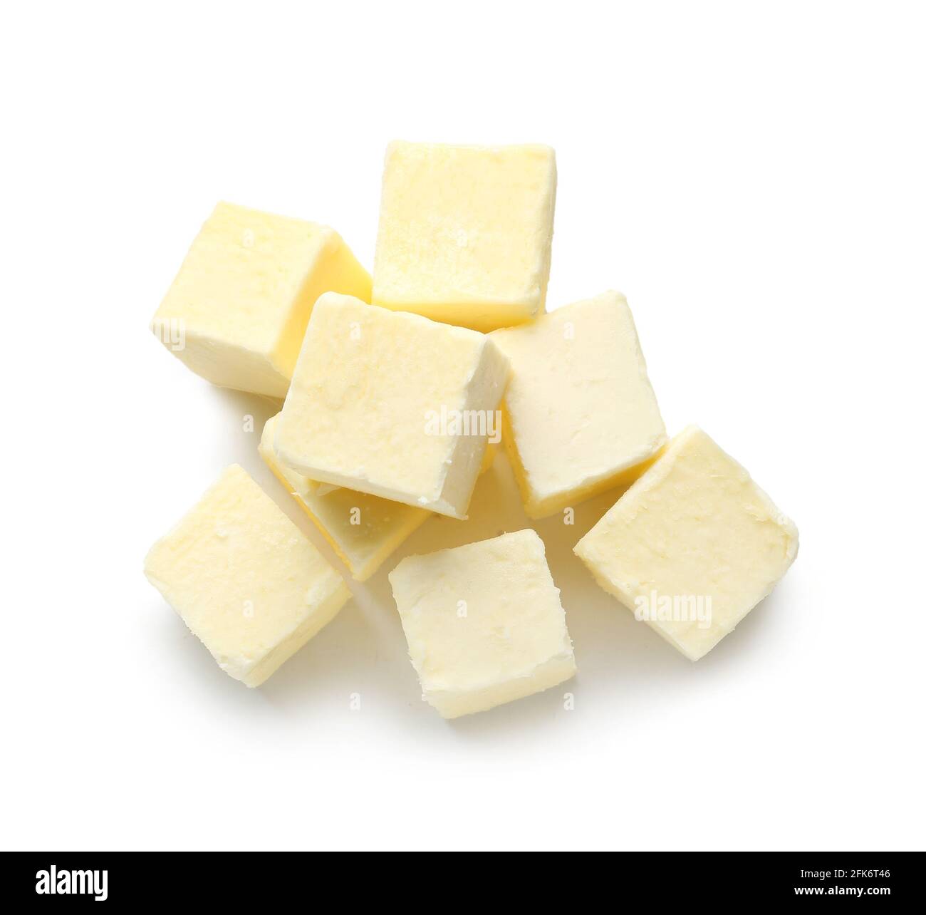 Fresh butter on white background Stock Photo - Alamy