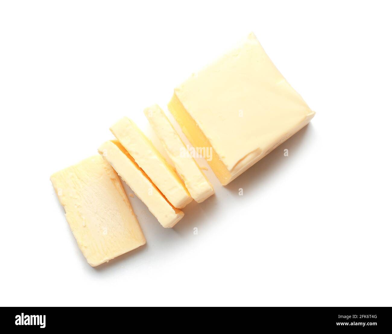 Fresh butter on white background Stock Photo - Alamy