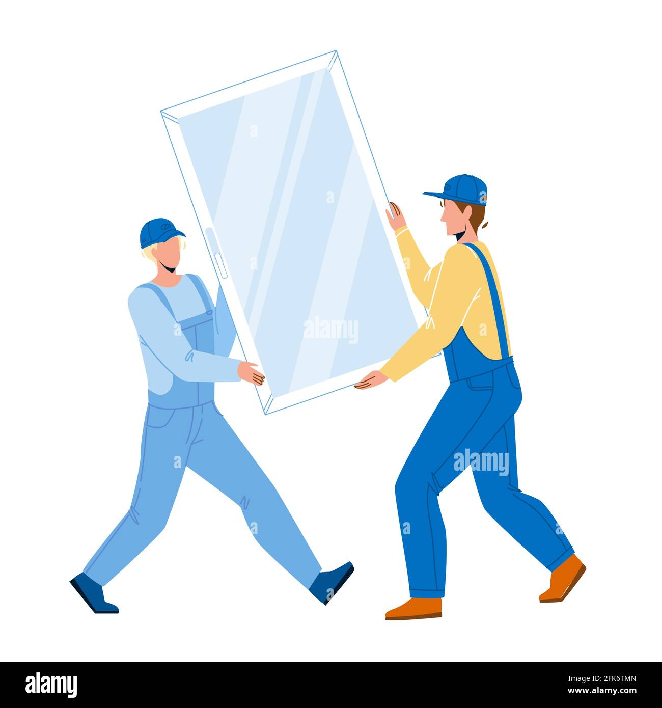 Pvc Window Carrying Men For Installing Vector Stock Vector Image & Art ...