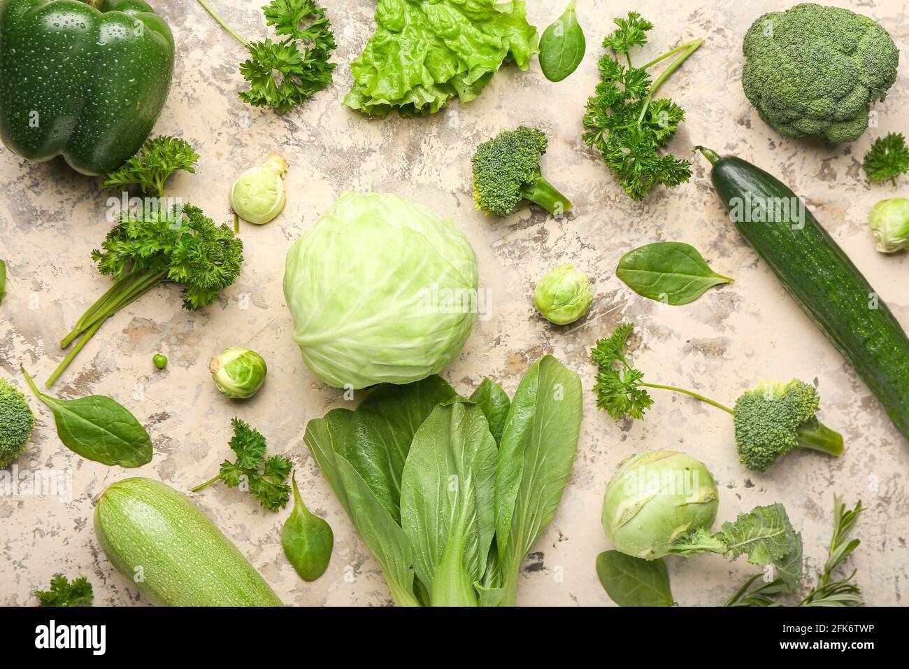 Fresh vegetables on grunge background Stock Photo - Alamy