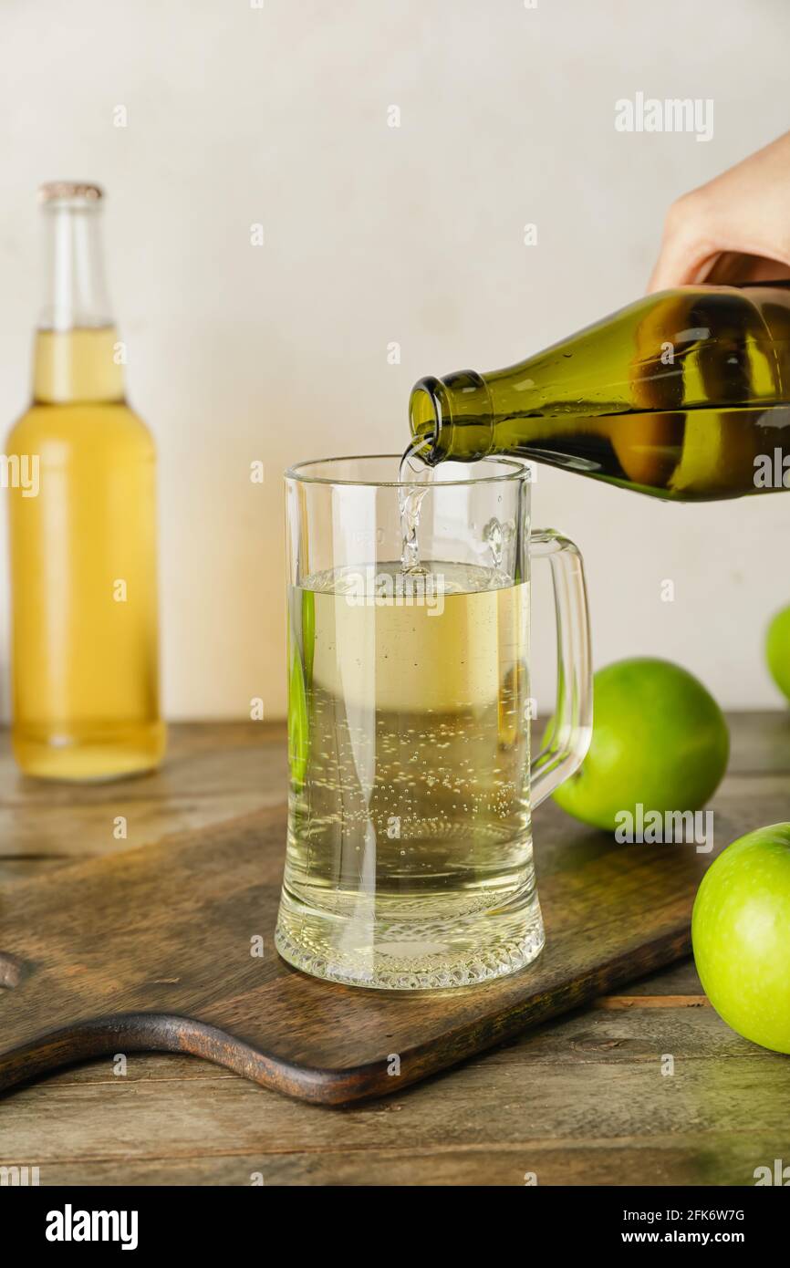 Pouring delicious cider glass hi-res stock photography and images - Alamy