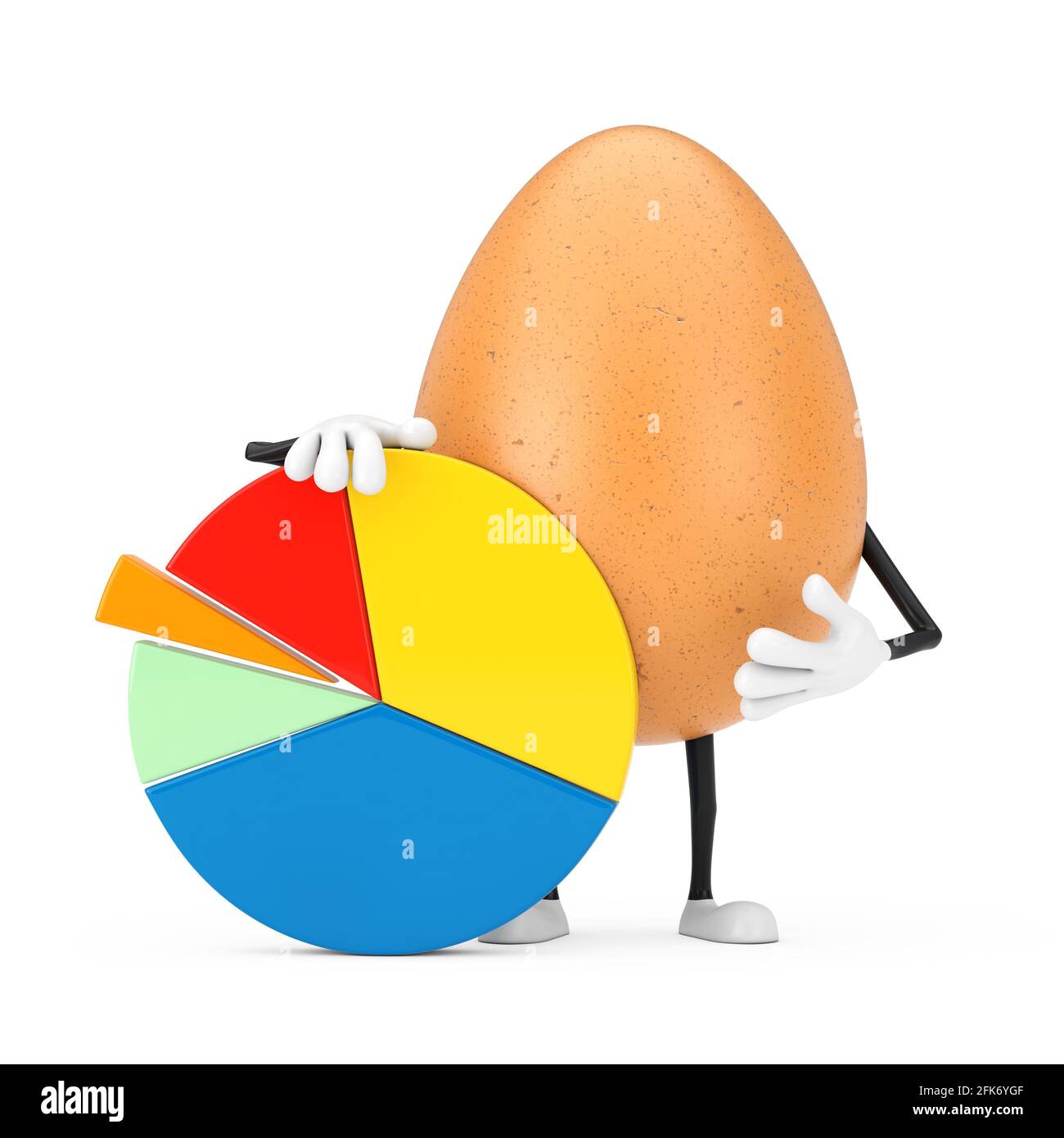 Brown Chicken Egg Person Character Mascot with Info Graphics Business ...