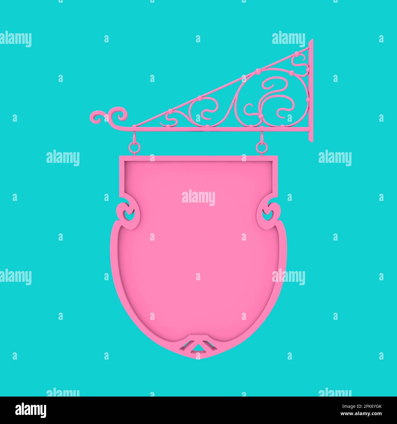 Blank Pink Hanging Sign with Free space for Your Design and Floral ...