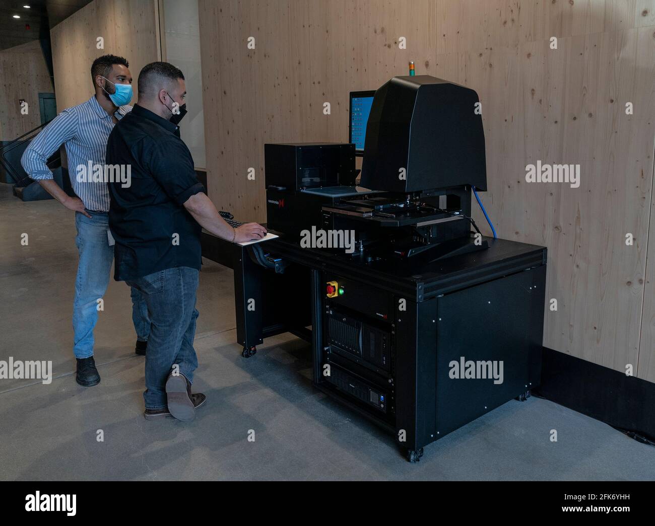 View of Nanotronics high-tech manufacturing hub during mayor visit at ...