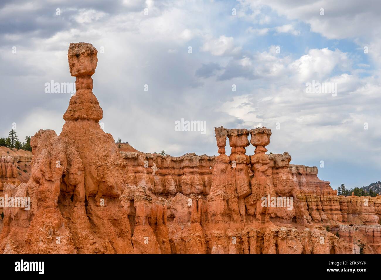 A natural rock formation of Red Rocks Hoodoos in Bryce Canyon National ...