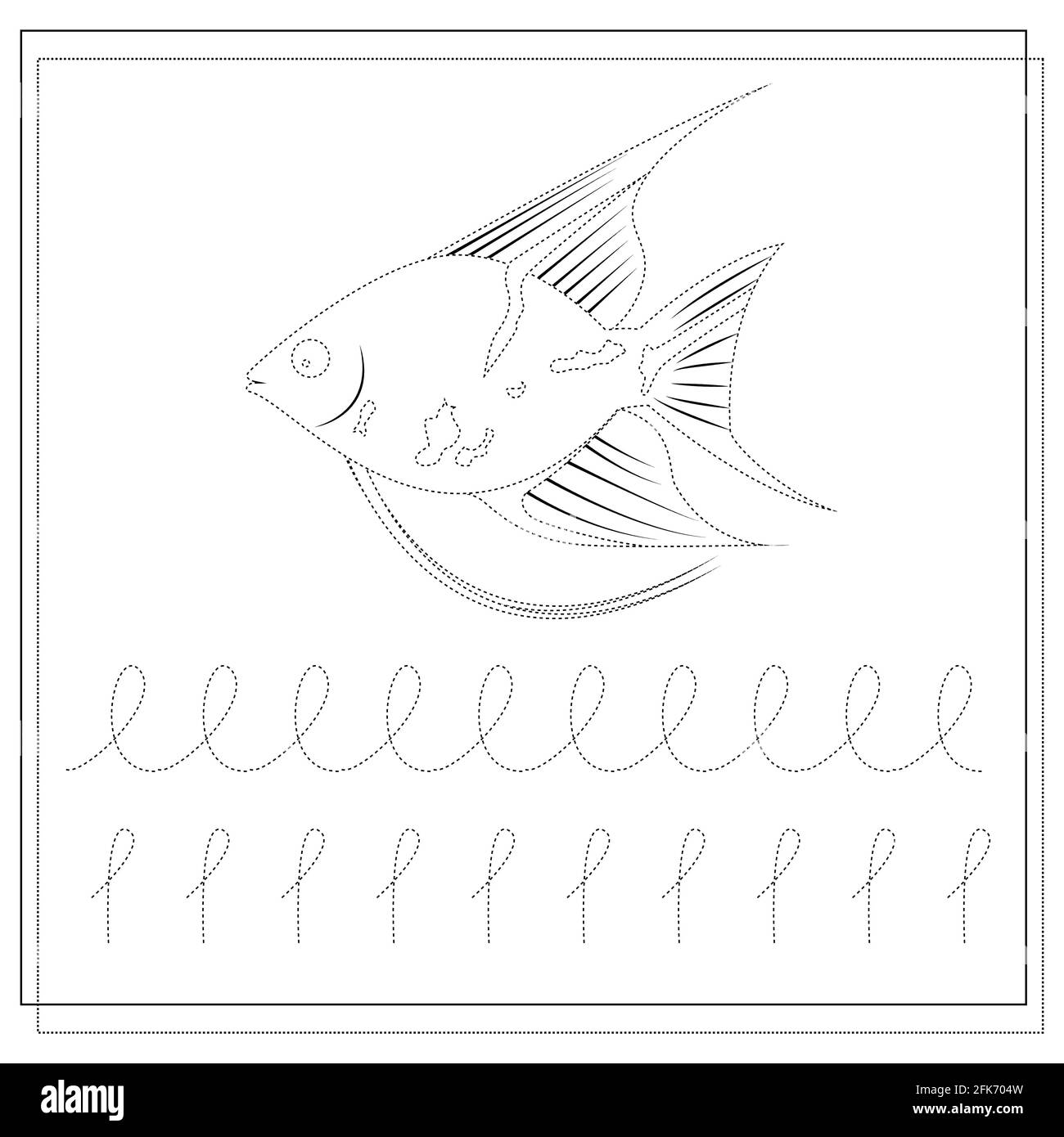 practice handwriting. circle the dots. drawing a worksheet for children ...