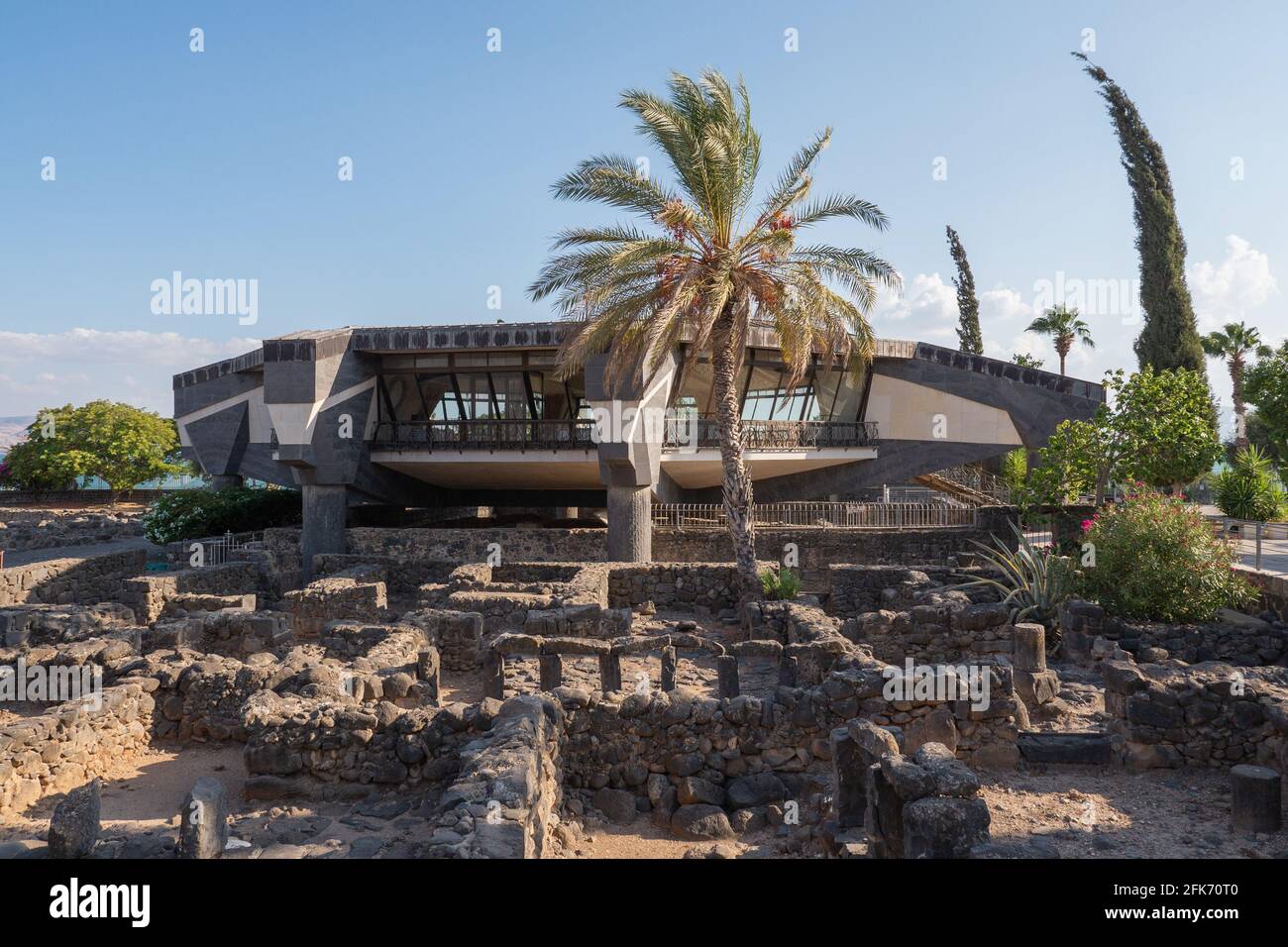 View of St Peters Pilgrimage Church in Capernaum Israel Stock Photo - Alamy