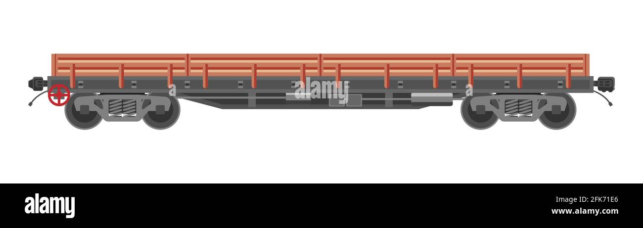 Freight railroad car isolated on white background Stock Vector Image ...