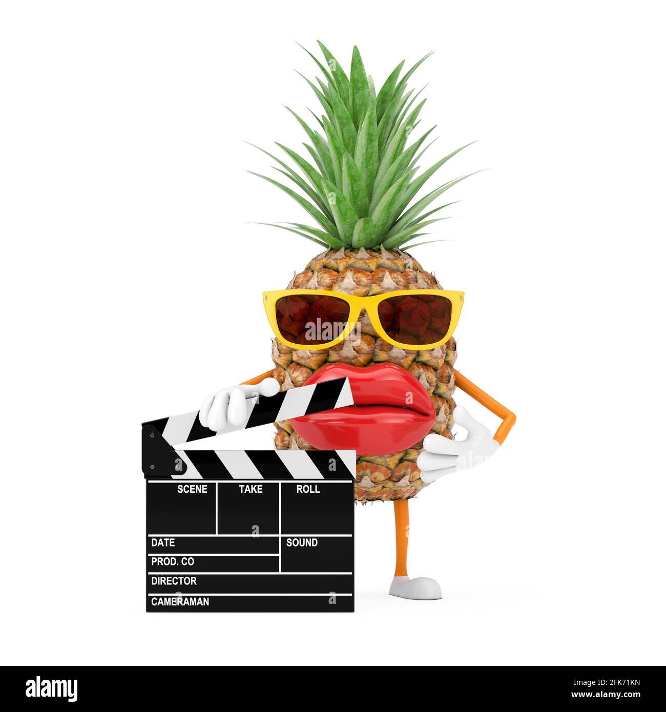 Fun Cartoon Fashion Hipster Cut Pineapple Person Character Mascot with ...