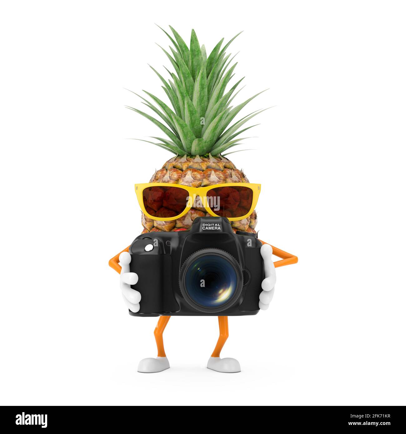 Fun Cartoon Fashion Hipster Cut Pineapple Person Character Mascot with ...