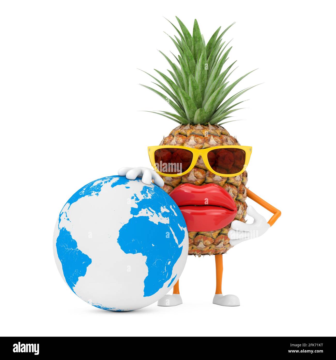 Fun Cartoon Fashion Hipster Cut Pineapple Person Character Mascot with ...