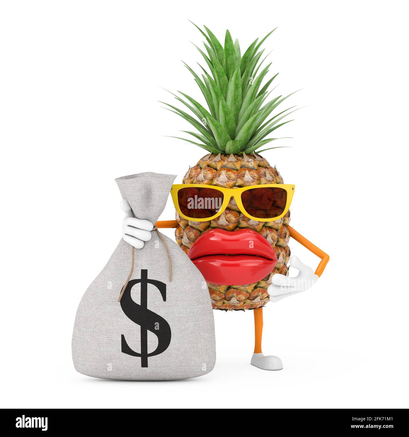 Fun Cartoon Fashion Hipster Cut Pineapple Person Character Mascot with ...