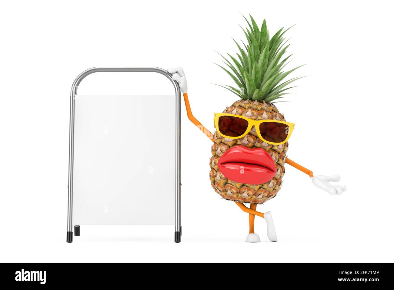 Fun Cartoon Fashion Hipster Cut Pineapple Person Character Mascot with ...