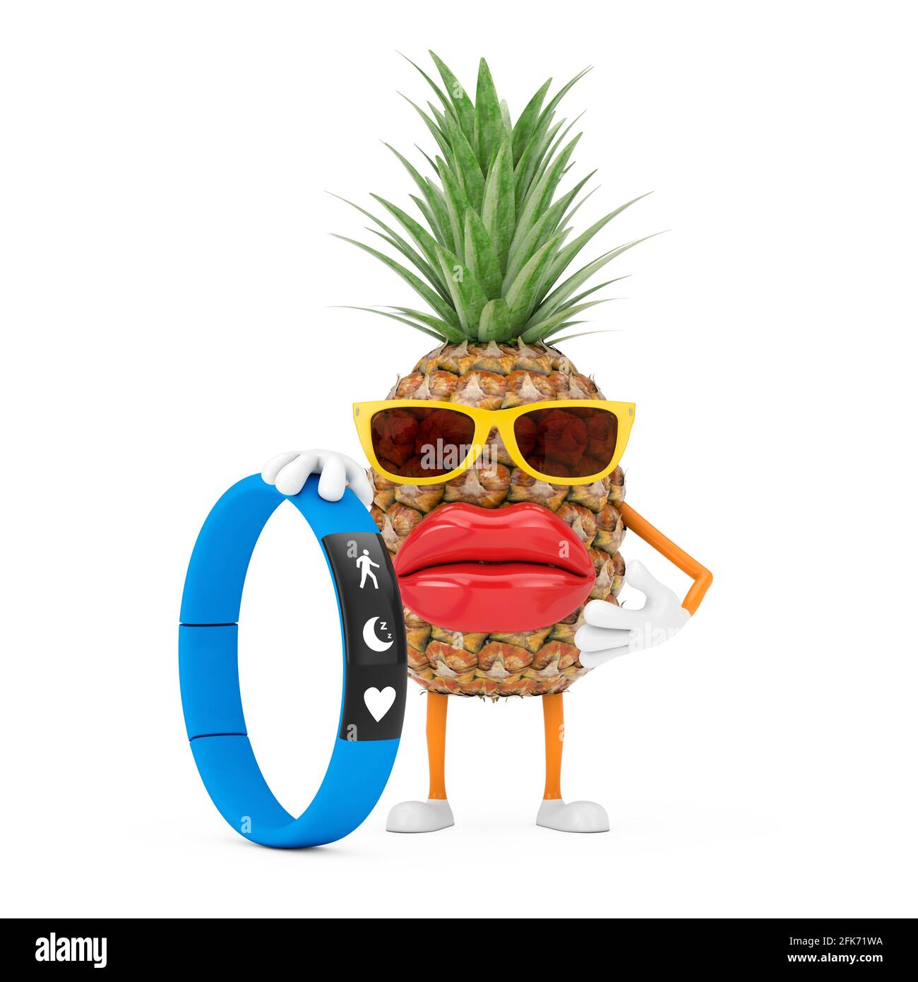 Fun Cartoon Fashion Hipster Cut Pineapple Person Character Mascot with ...