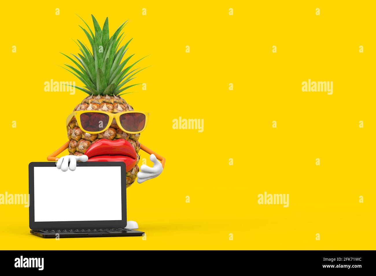 Fun Cartoon Fashion Hipster Cut Pineapple Person Character Mascot with ...