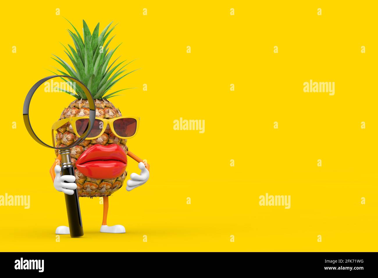 Fun Cartoon Fashion Hipster Cut Pineapple Person Character Mascot with ...